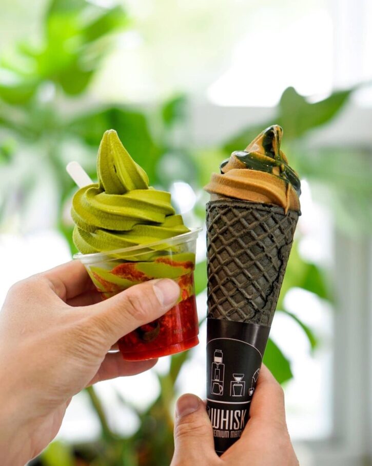 Matcha Soft Serve with Strawberry Puree | Hidden Gems Vancouver